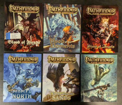 Pathfinder Player Companion Book Lot x6: Blood Fiends, Elements, Angels ...