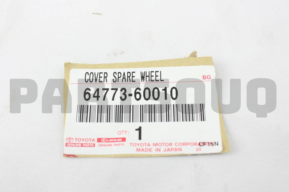 6477360010 Genuine Toyota COVER, SPARE WHEEL, NO.2 64773-60010 | eBay