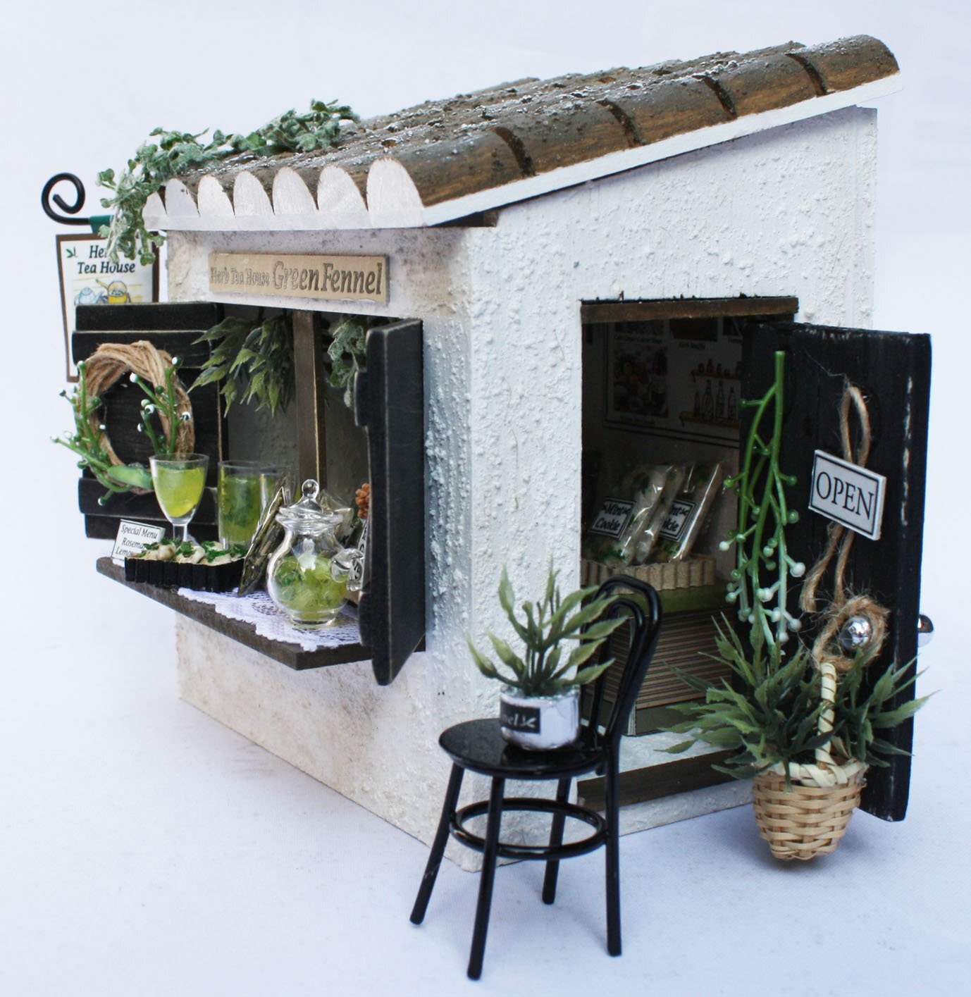 Billy handmade dollhouse kit cottage kit herbal tea shop 8723 NEW from ...