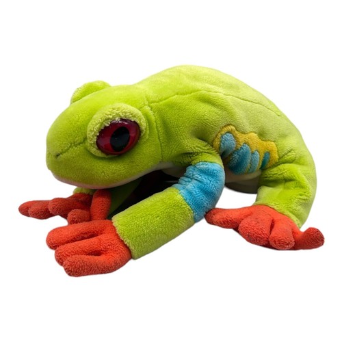 K&M Red Eye Tree Frog Plush Stuffed Animal Green Orange Blue Tan 14 ...