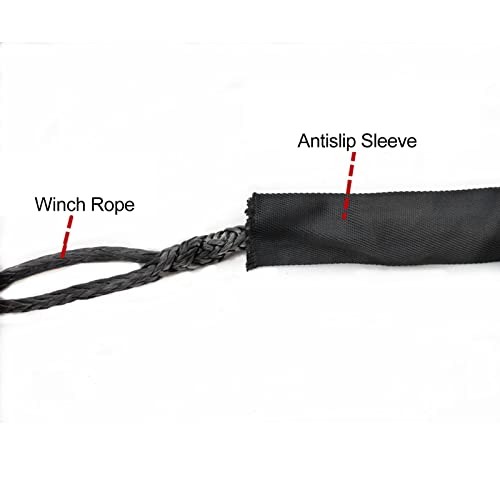 Winch Rope Protector Polyester Winch Rope Protective Sleeve Black 3cm/1 ...