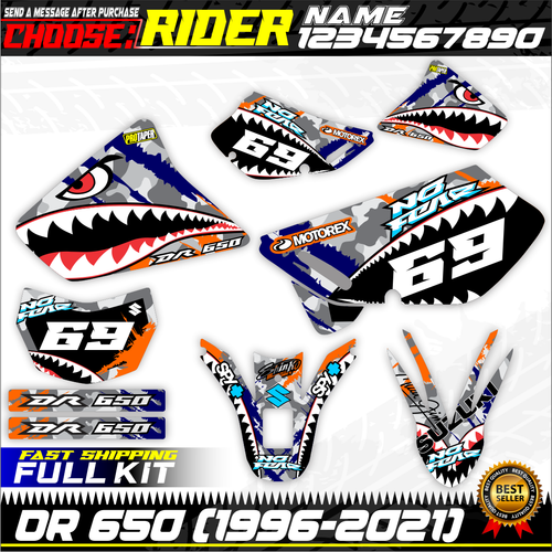dr 650 suzuki kit graphics stickers decals (1996-2023) dr650 decal ...
