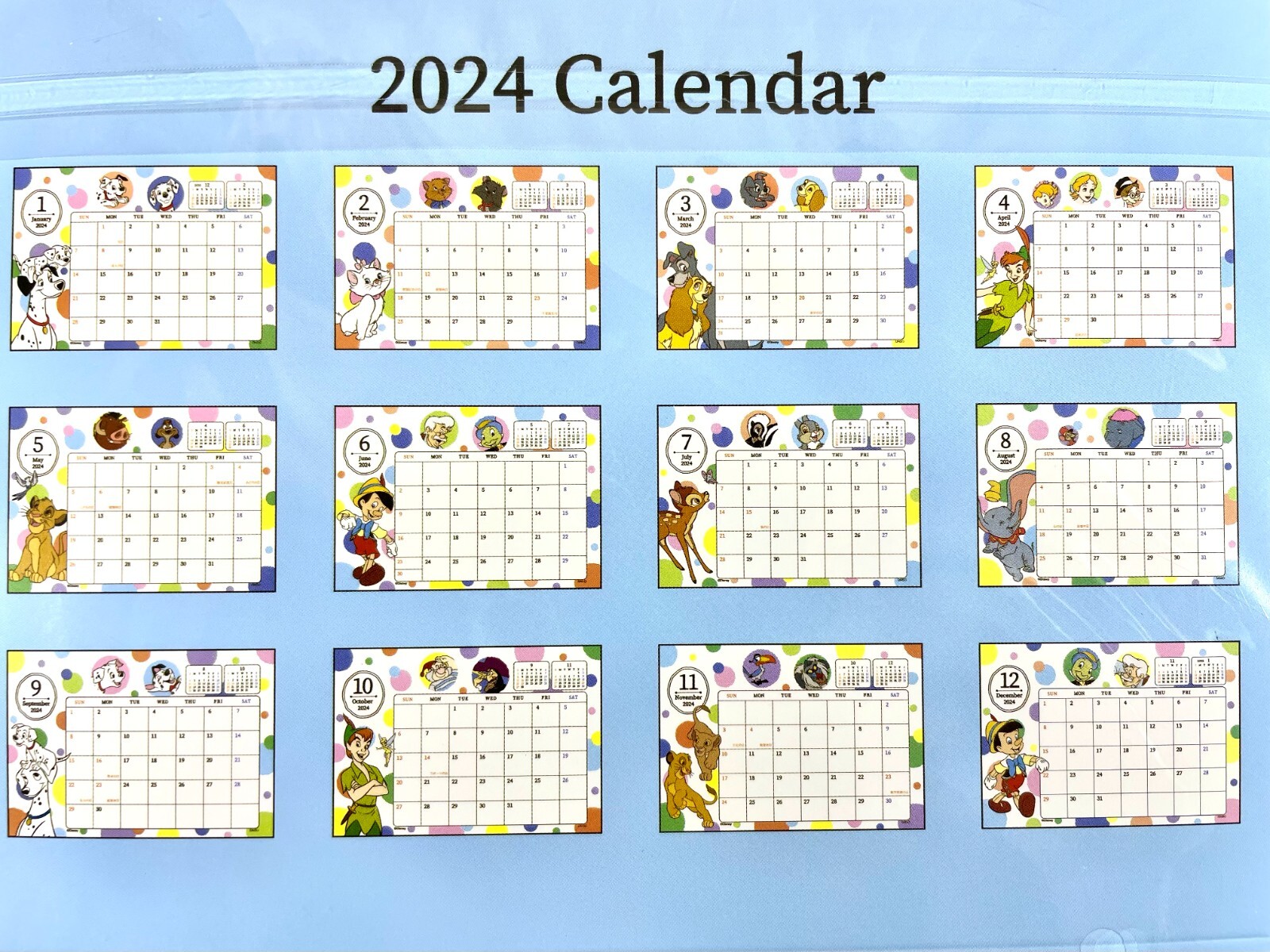 Daiso Disney Classic Character Desk Calendar 2024 New Japan | eBay