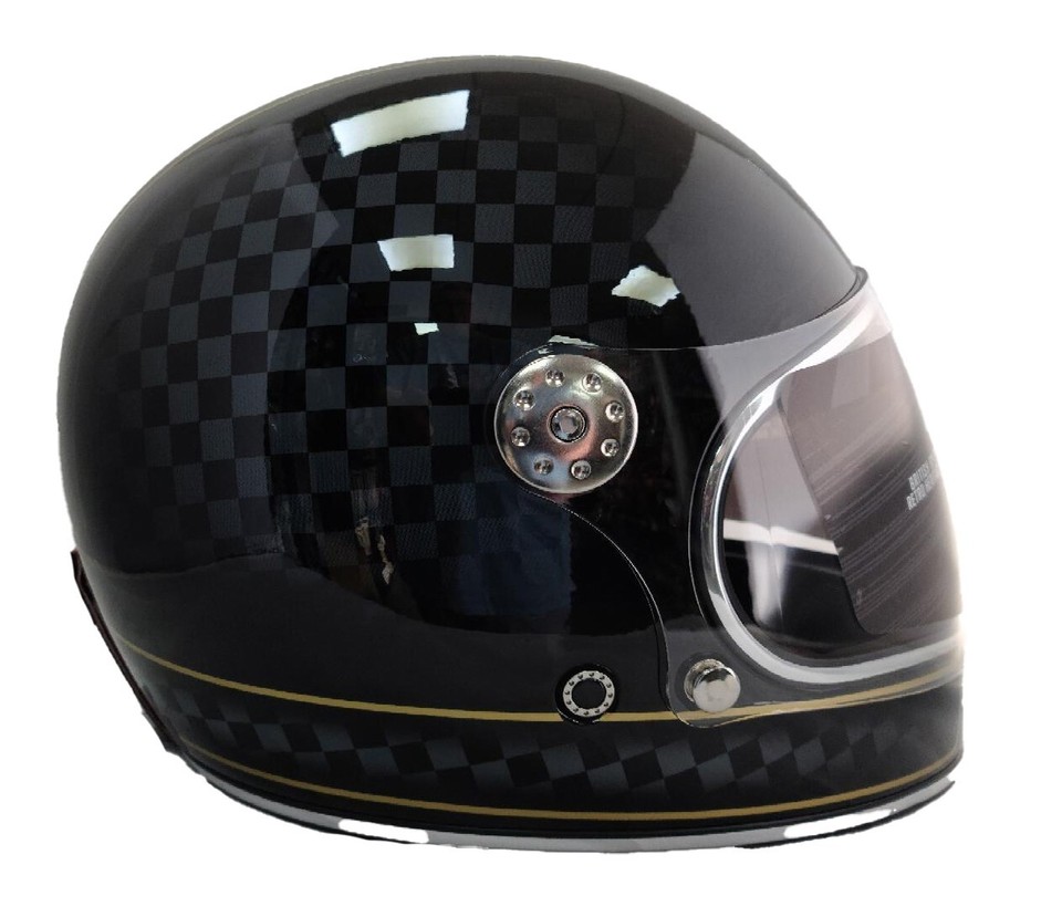 VIPER F656 RETRO VINTAGE 70's STYLE FIBREGLASS FULL FACE MOTORCYCLE ...