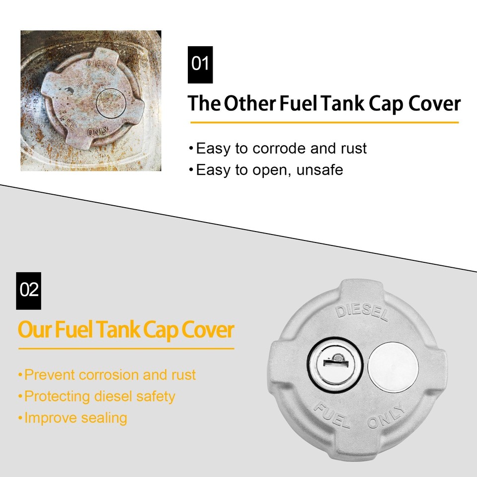 2 1/4" Locking Diesel Fuel Cap For International 4300 4400, Reefer ...