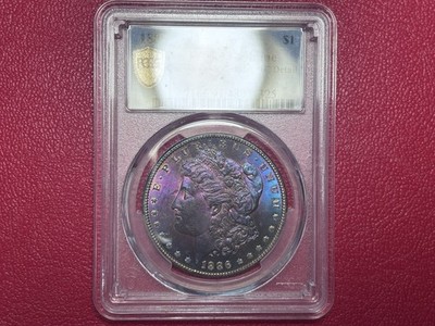 1886 MORGAN SILVER DOLLAR PCGS GENUINE QUESTIONABLE COLOR PURPLE TONING ...