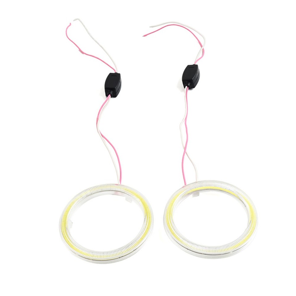 2 Pcs 70mm COB Halo Car LED Angel Eyes Light Ring Headlight DRL DC 12V ...