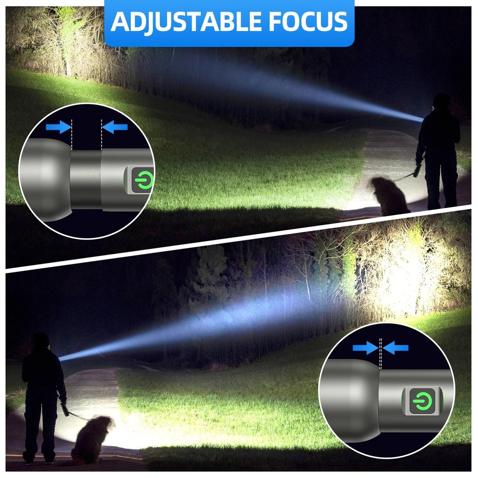 Rechargeable Flashlight High Lumens, 2000 Lumen Super Bright Led Small ...