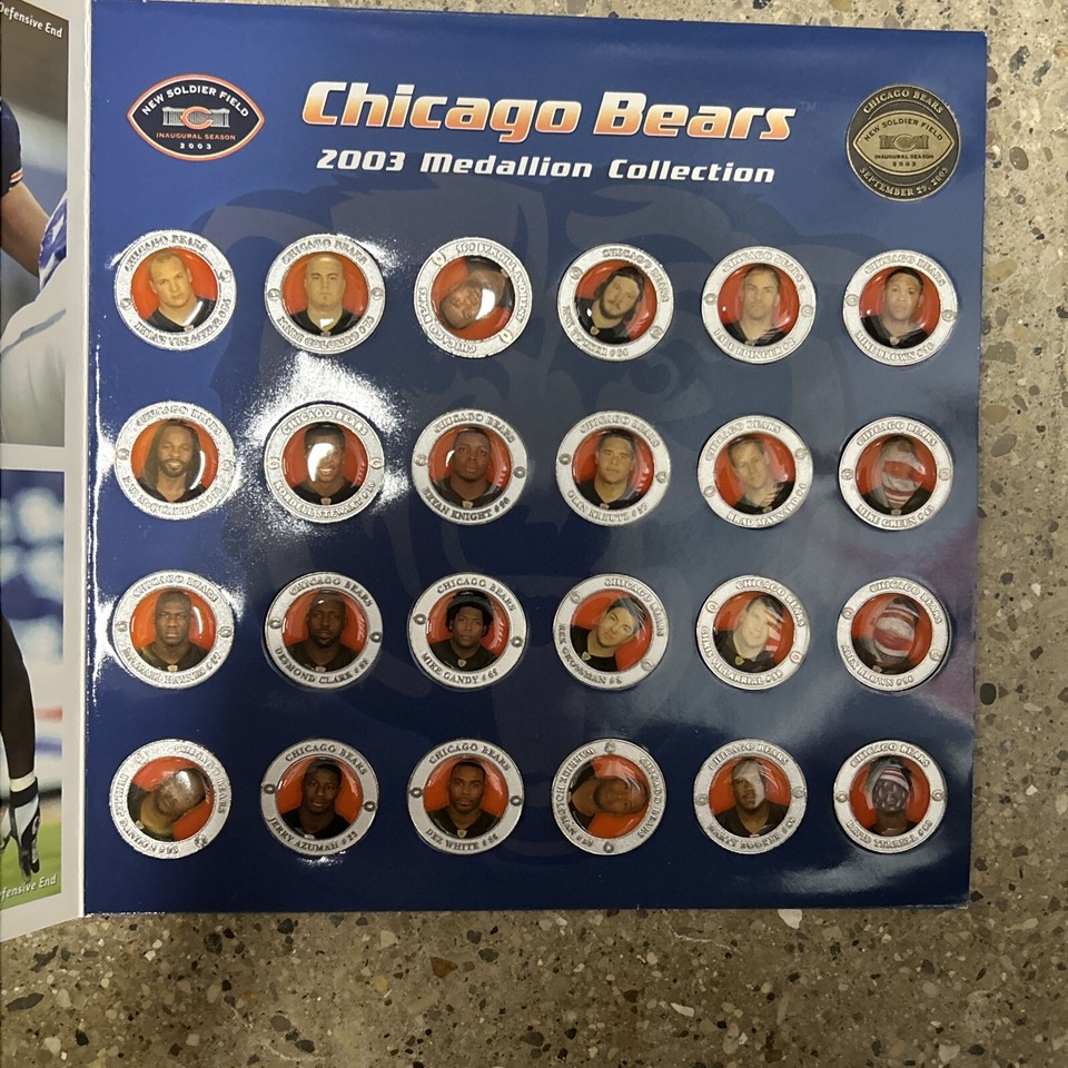 Complete Set 2003 Chicago Bears Sun Times Medallion Collection Limited ...