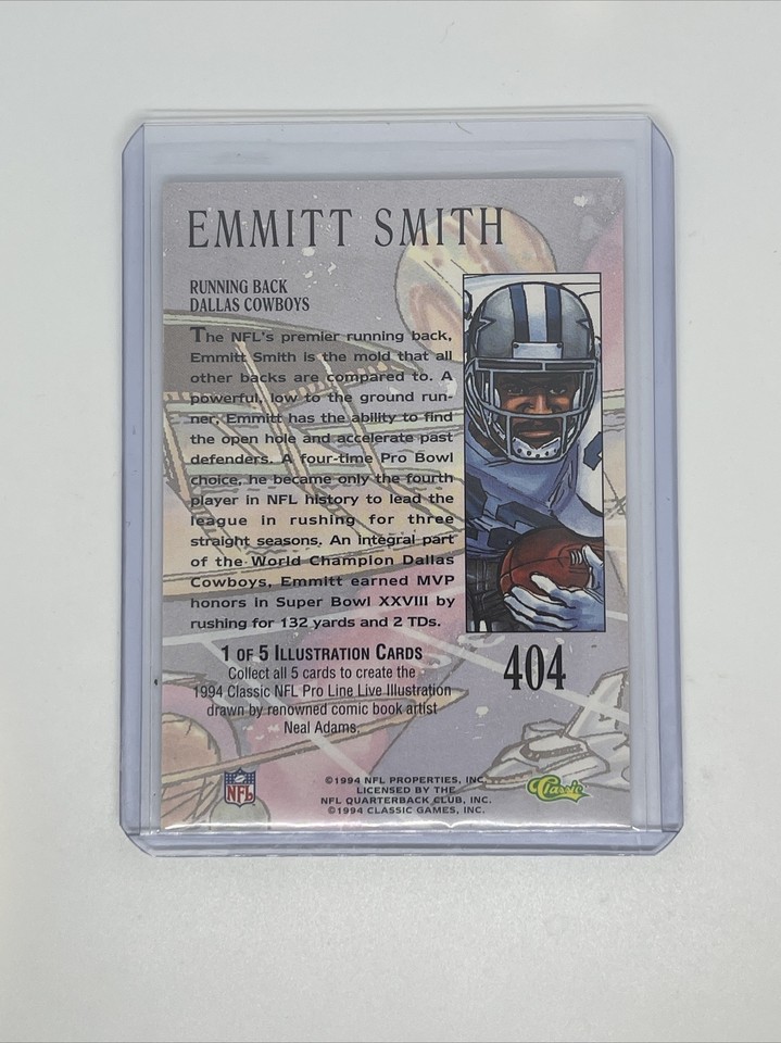 1994 Classic Pro Line Live Emmitt Smith Illustration #404 Cowboys | eBay