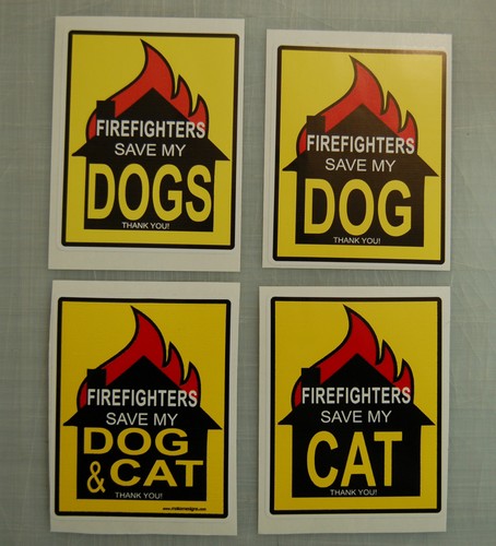 Firefighters save rescue my dog cat pet emergency door sticker fire ...