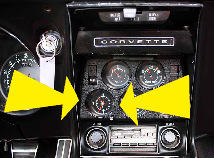 1972 1973 1974 1975 1976 Corvette Quartz Clock for Dash | Battery Powered