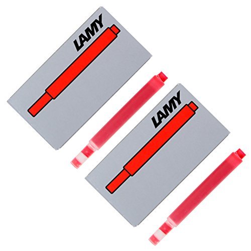 Lamy Fountain Pen Ink Cartridges, Red Ink, Pack of 10 (LT10RD) | eBay