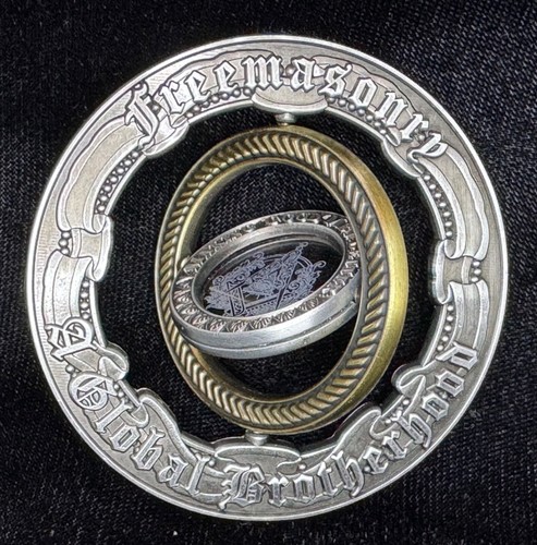 Transparent center Freemason/Masonic double axis spinner challenge coin ...