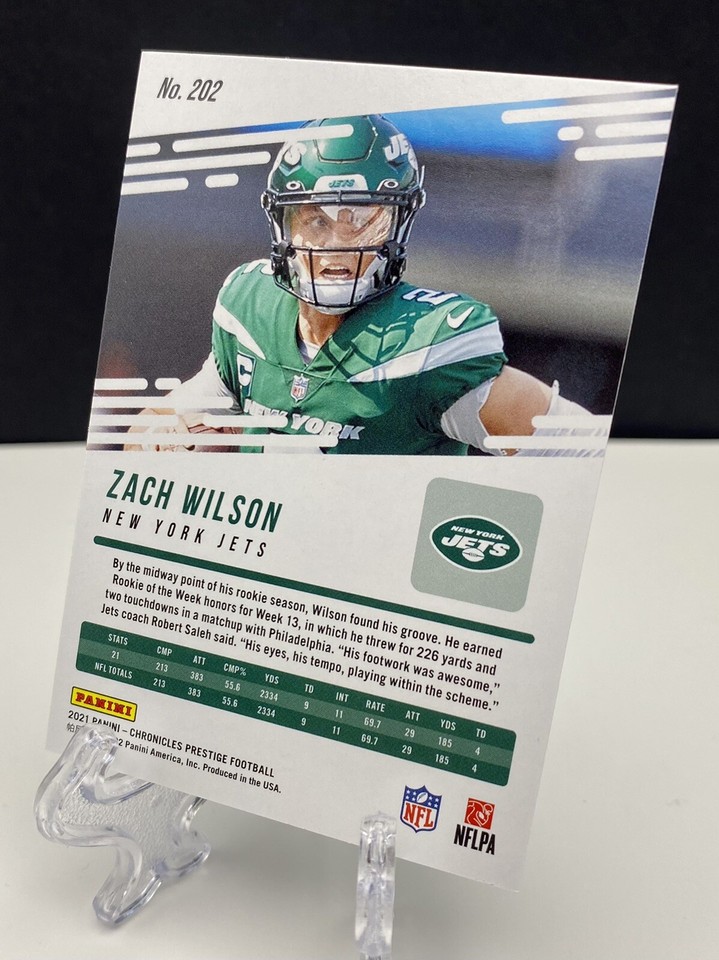 2021 Panini Prestige Football Zach Wilson Gold Parallel Rookie Card RC ...