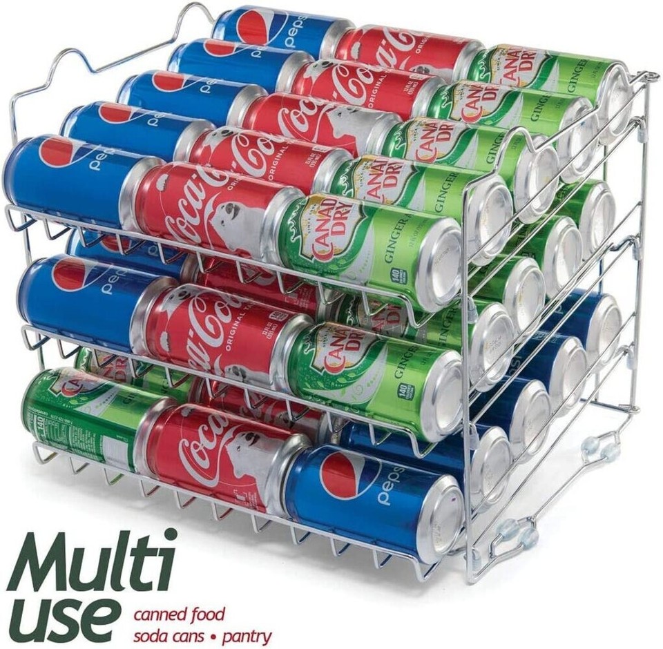 Chrome Stackable Can Organizer, Can Rack Holds up to 36 Cans | eBay