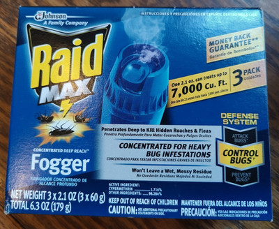 3 Pack Raid Max Concentrated Deep Reach Fogger Kills Roaches & Fleas | eBay