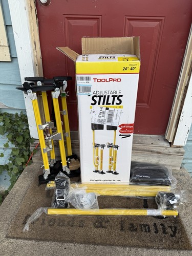Toolpro Professional Grade Adjustable Magnesium Drywall Stilts 24"- 40" | eBay