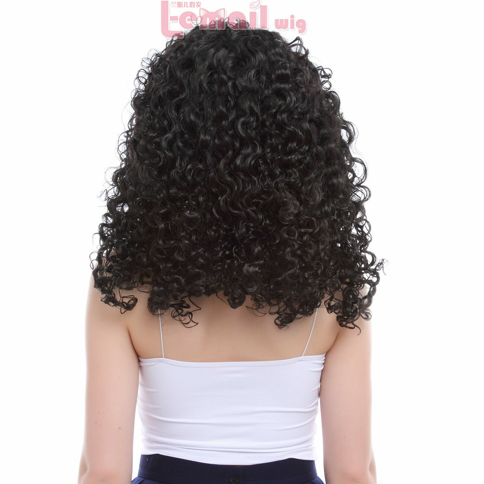 Tangled Mother Gothel Women's Black Curly Medium Long Cosplay Full Wig ...