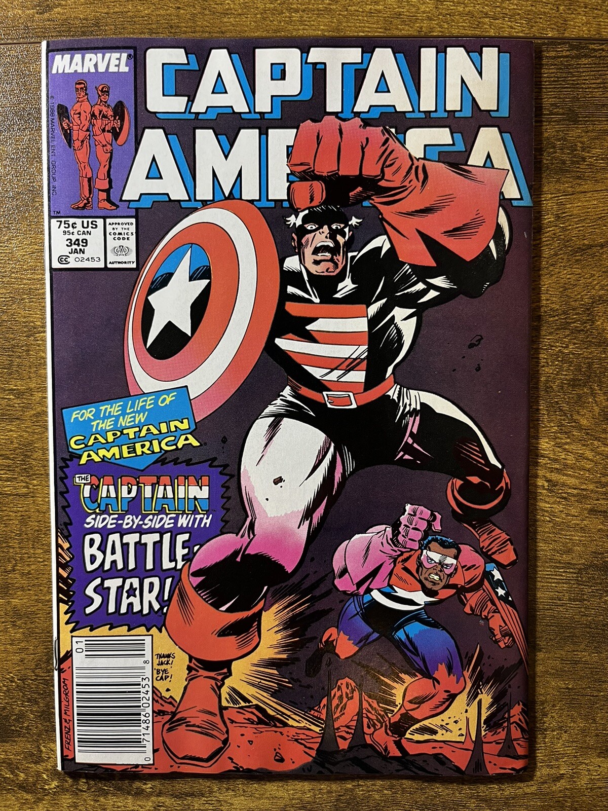 CAPTAIN AMERICA 349 NEWSSTAND VARIANT US AGENT FLAG-SMASHER MARVEL ...