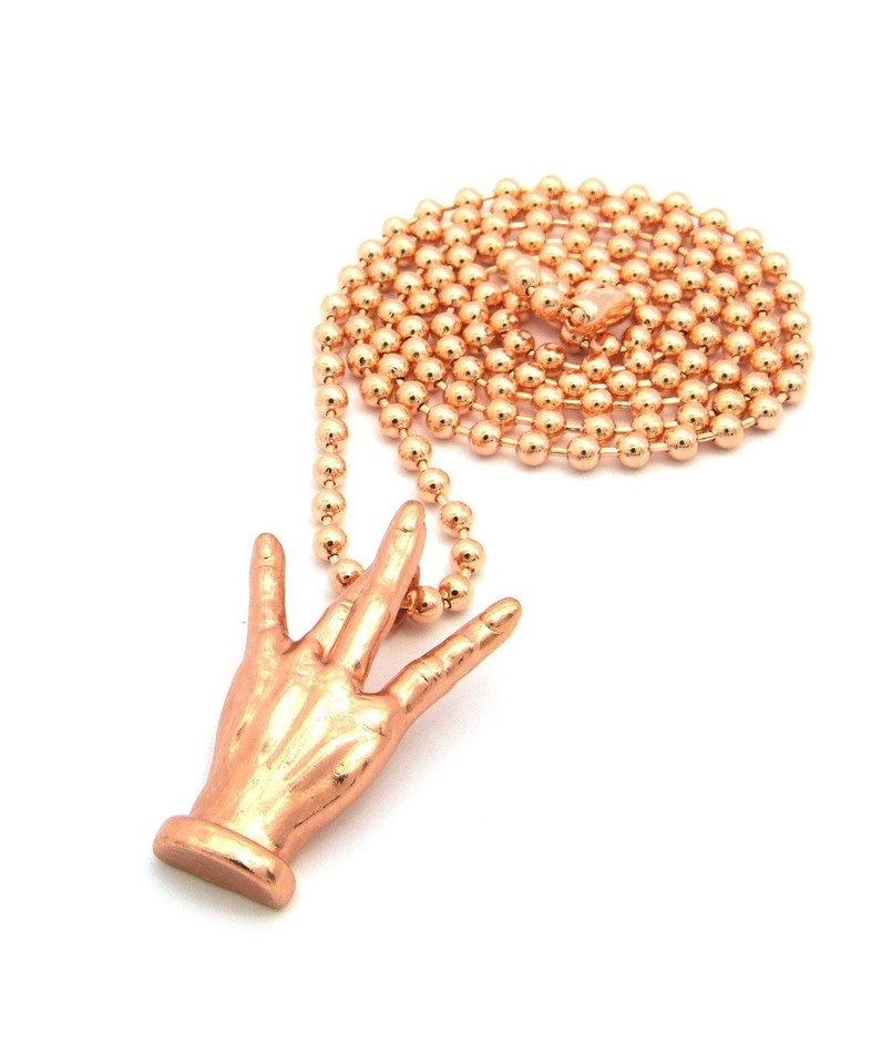 NEW WESTSIDE HAND SIGN PENDANT &3mm/27" BALL CHAIN HIP HOP NECKLACE ...