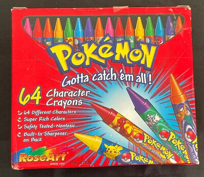 Pokemon 64x Character Crayons - Charizard - New Sealed - Rose Art 1999 ...