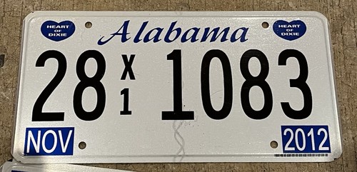Alabama X1 2012 License Plate Auto Tag | eBay