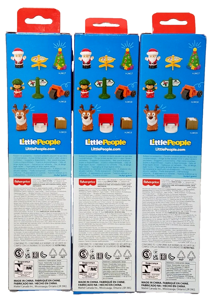 Fisher Price Christmas Little People Figure 3/3pc Set Reindeer Santa ...