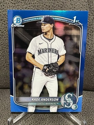 🔥Kade Anderson 2025 Bowman Draft Chrome 1st #BDC-3 True Blue Ref /150 ...