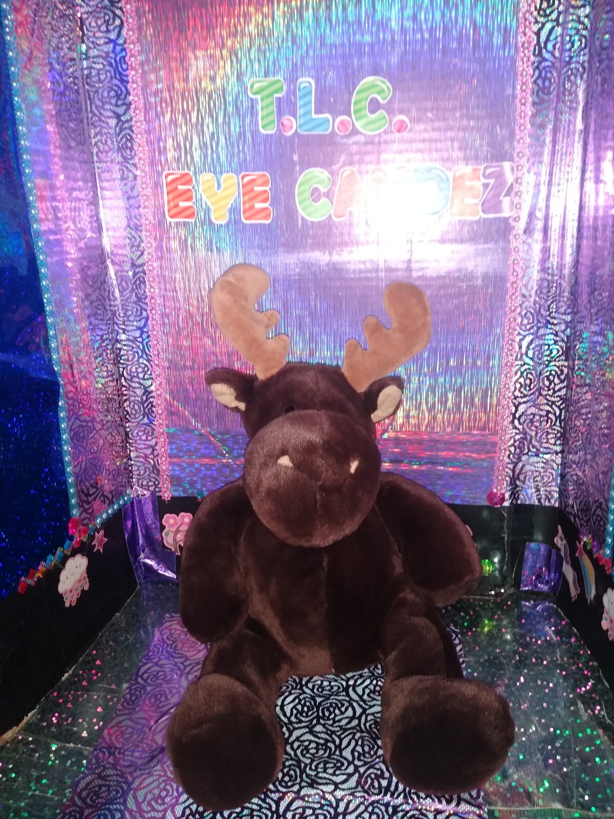 🦄Chocolate Brown Color {Moose} w/Tan Antlers Nostrils Ears Sitting 17 ...