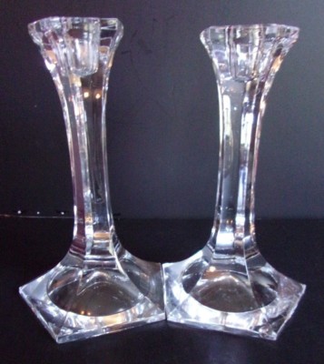 Toscany Contemporary 24% Lead Crystal Candle Sticks Made in Romania | eBay