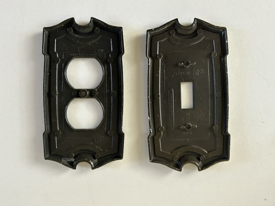 2 Pc Lot Vintage Brass SA AMEROCK Light Switch Cover + Outlet Cover | eBay