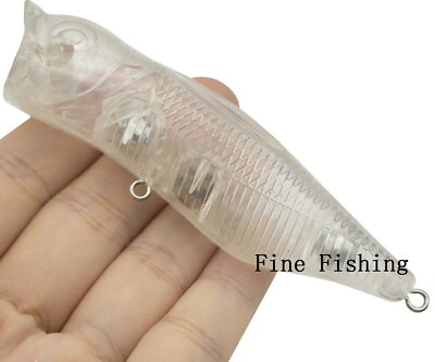 10pcs 90mm 14.41g Unpainted fishing lure body blanks popper blank ...