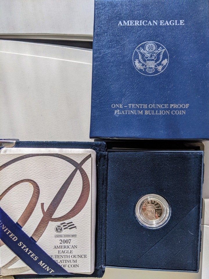 2007 W US Mint 1/10 oz American Eagle 99.95% PLATINUM BULLION PROOF ...