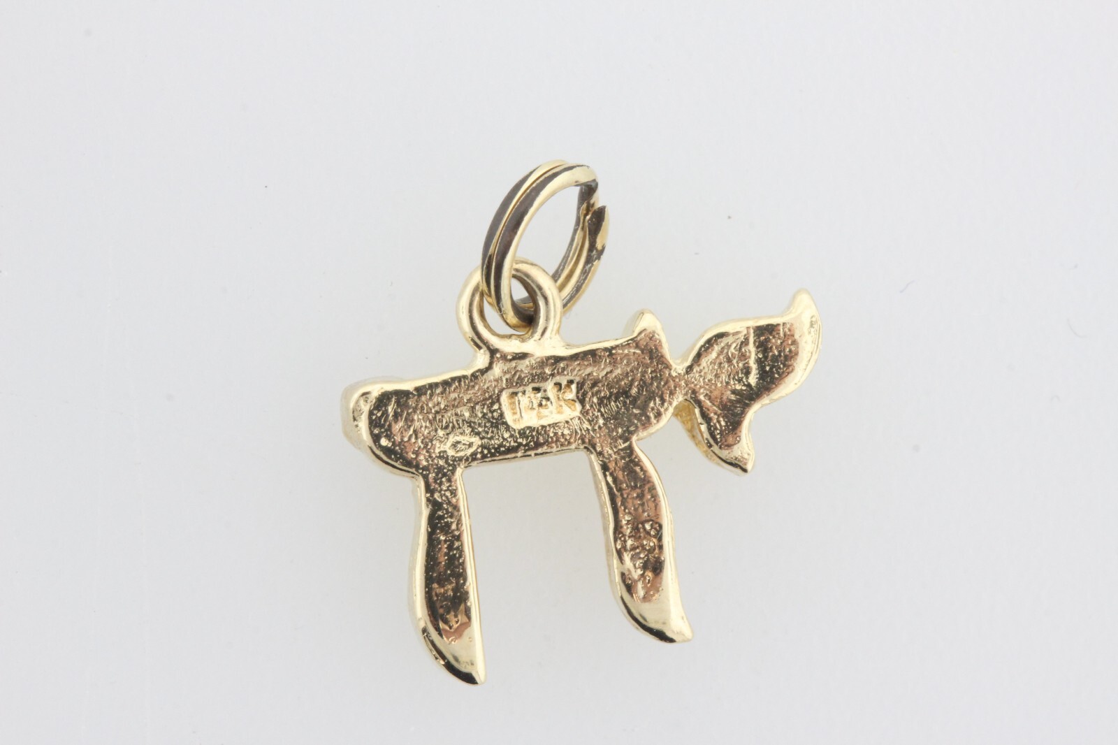 14K Yellow Gold Chai Life Jewish Symbol Small Texture… - Gem