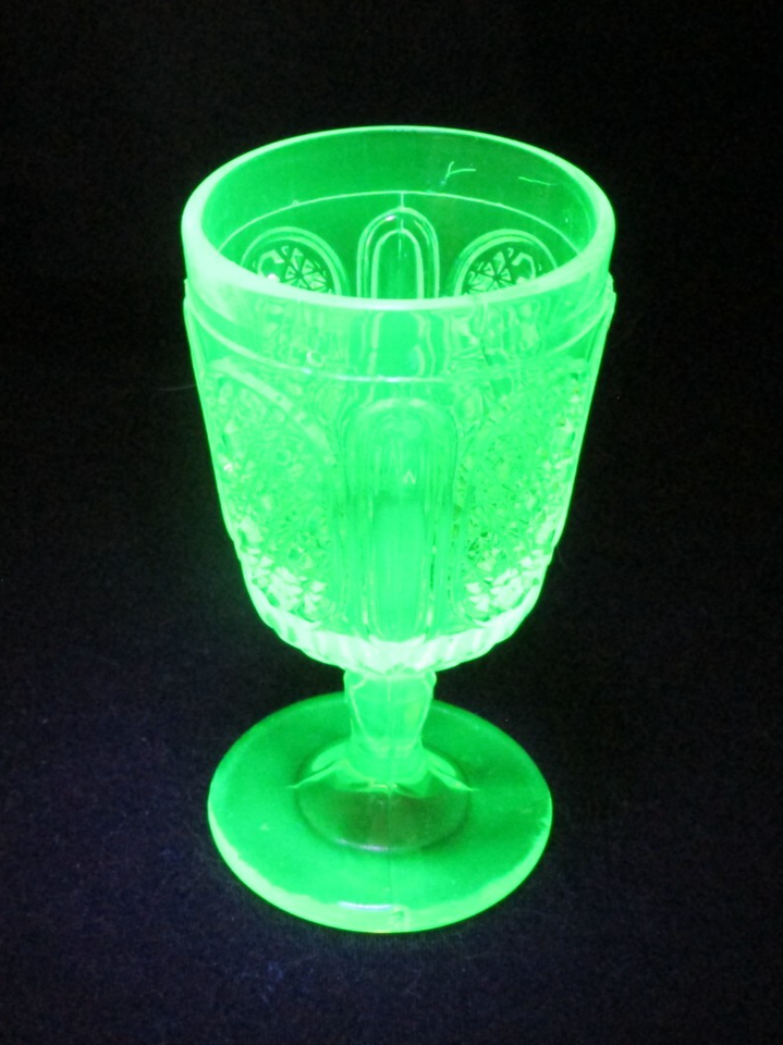 VASELINE URANIUM GLASS 1880S EAPG CAMPBELL JONES FINECUT PANEL TRUE ...