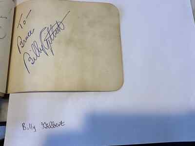 Rare: Billy Gilbert Signed page from an autograph album | eBay