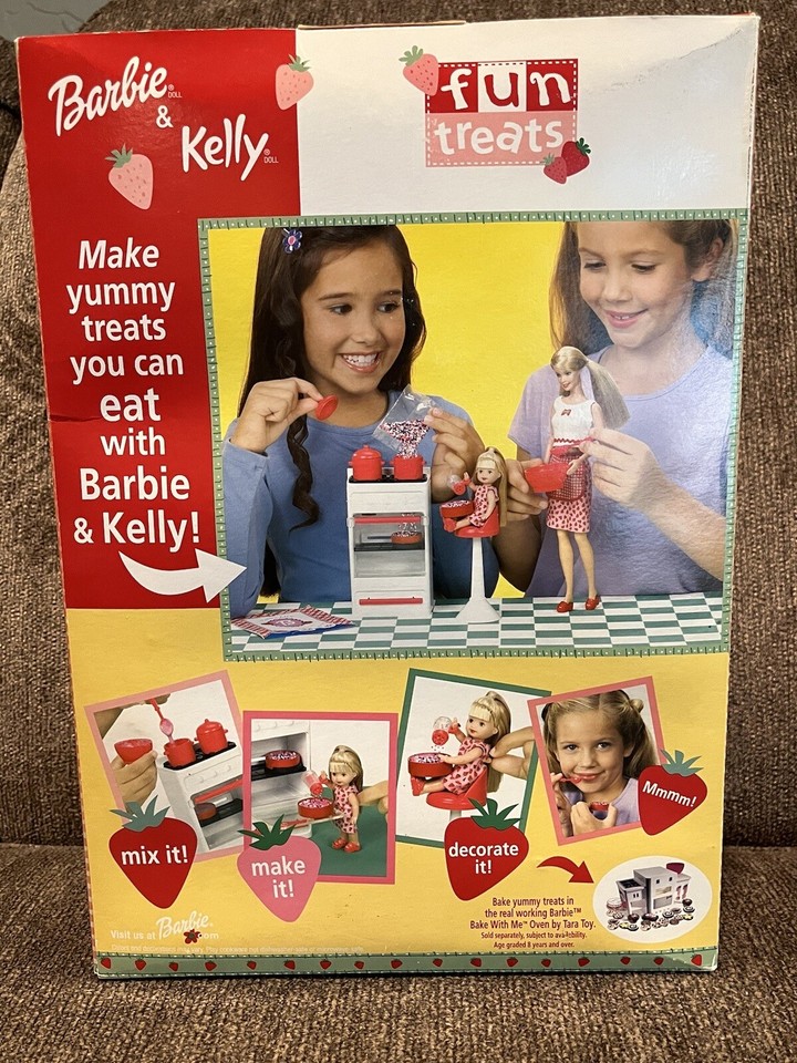 NEW 2001 Fun Treats Barbie & Kelly Doll Strawberry Kitchen by Mattel ...