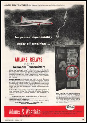 1951 Adams & Westlake Chicago IL Adlake Relays For Aercom Transmitters ...