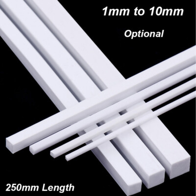 ABS Plastic Square Rod Solid Bar for Model Building DIY 250mm Length ...
