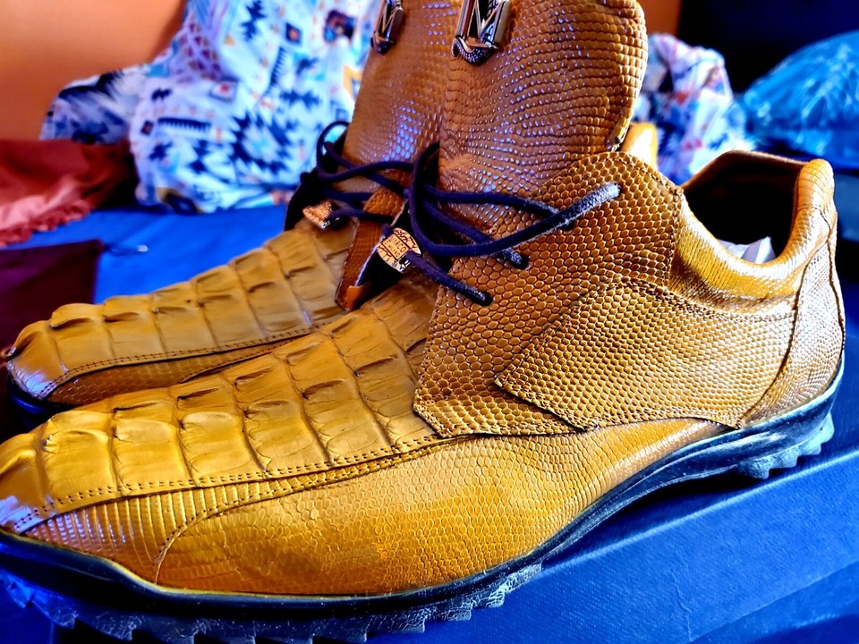 Marco di Milano Yellow Crocodile/Lizard Sneakers 11.5 NEW Retail $600 ...