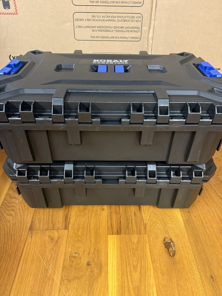 New Kobalt Set of 2 CASESTACK Plastic Tool Box 21x14x7 | eBay