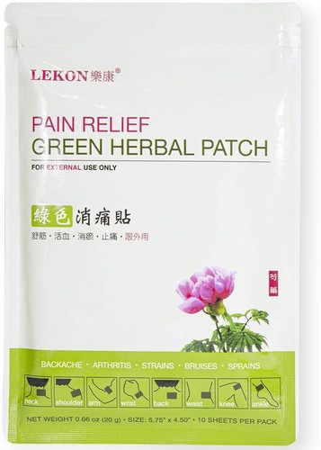 LEKON - Pain Relief Green Herbal Patch 10 Sheets 5.75x4.5 Inch (Pack of ...