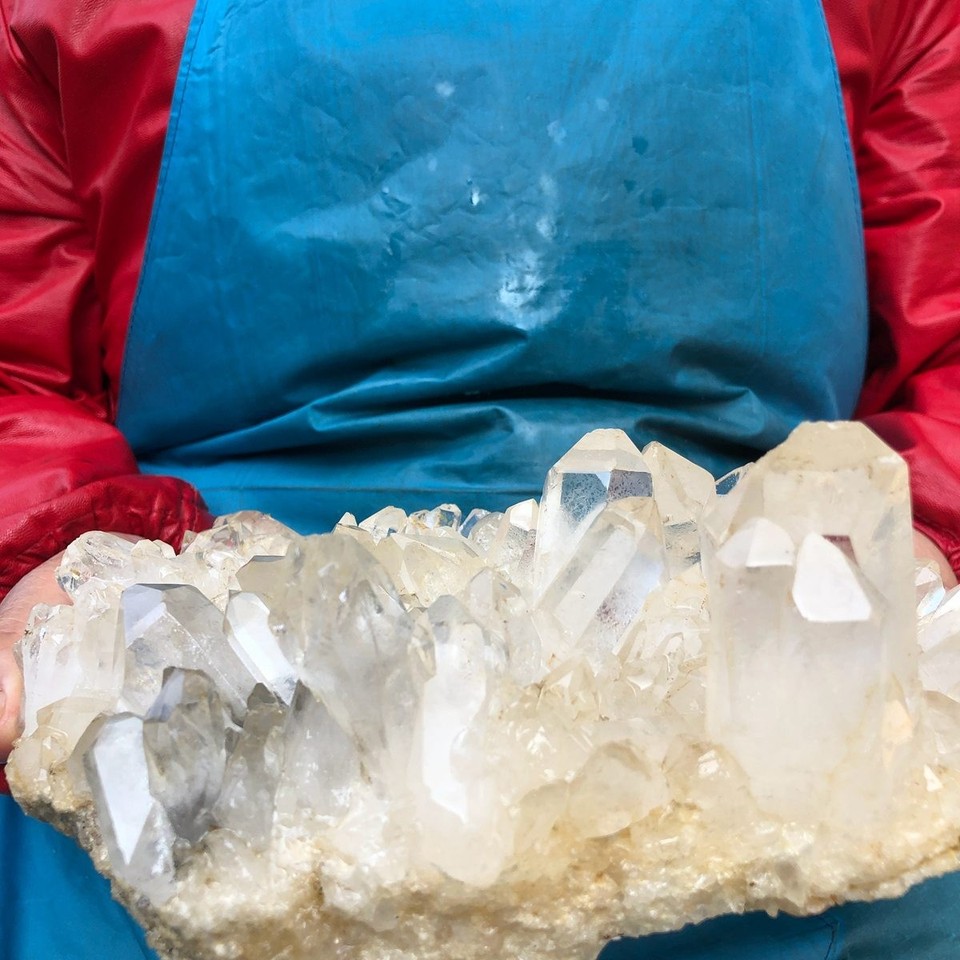 5.34LB Natural Clear white quartz crystal cluster Mineral specimen ...