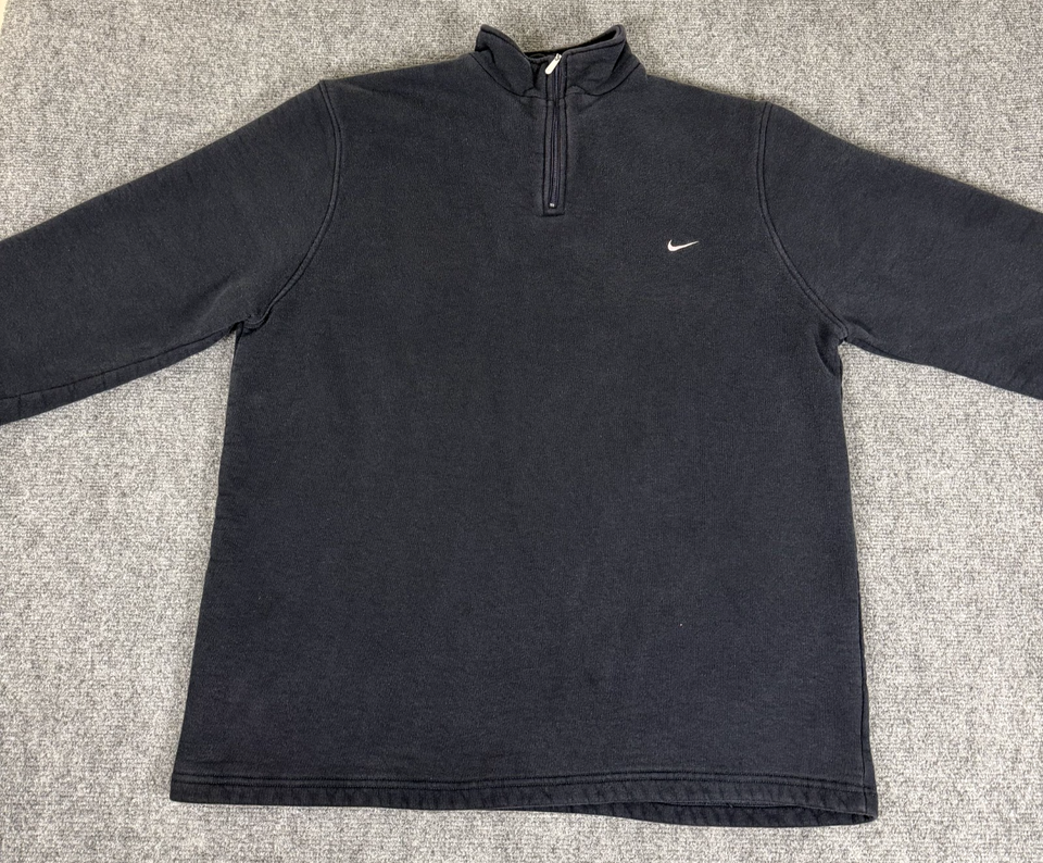 Vintage Nike Pullover Sweatshirt Black 1/4 Zip Sweatshirt Men’s Size ...