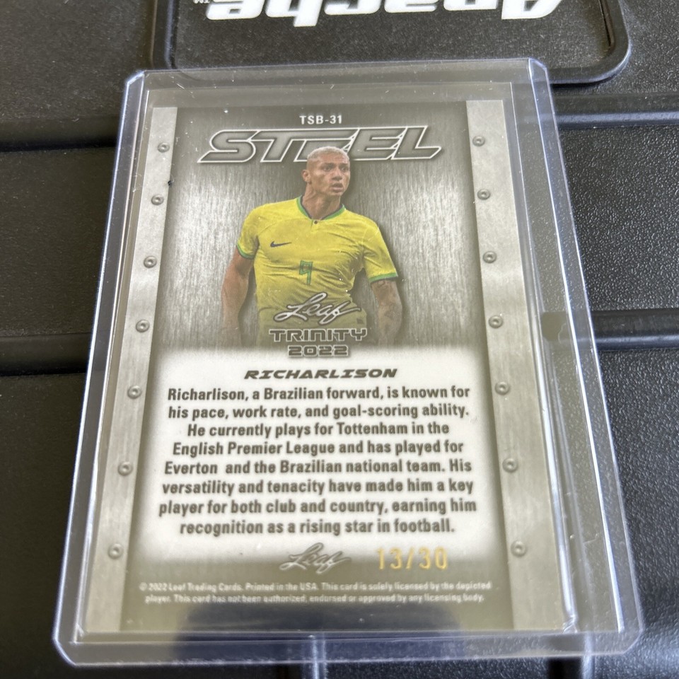 2022 Leaf Trinity Soccer Richarlison Steel Prismatic Silver Parallel ...