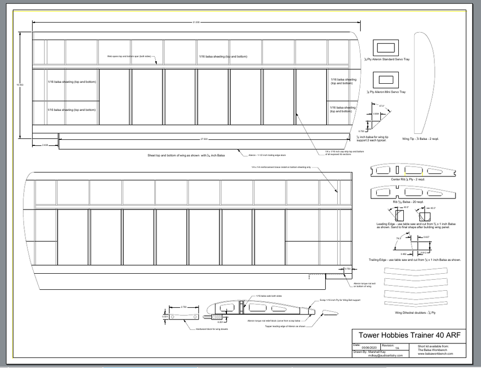 Printer Plans for Tower Hobbies Trainer 40 ARF | eBay