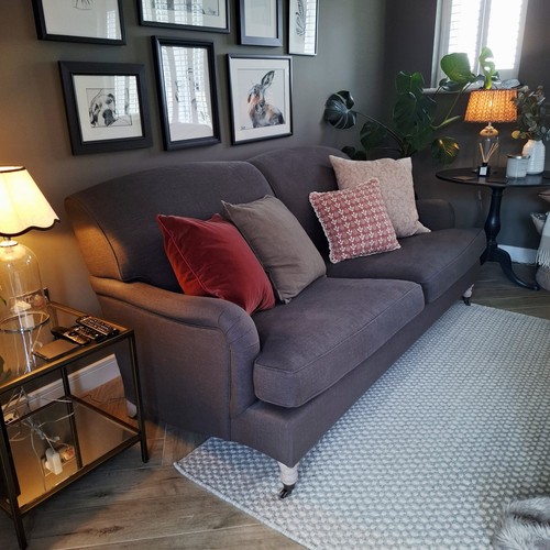 Neptune Olivia 3 Seater Sofa. Archie Night Sky Linen. Charcoal Grey ...