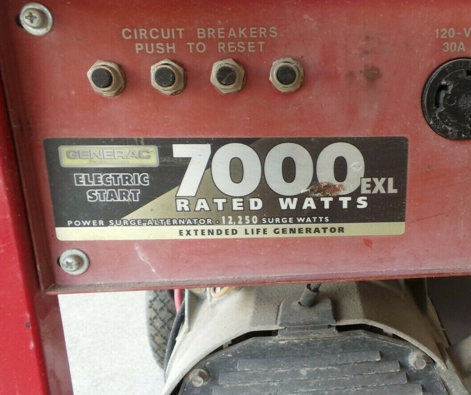 Generac 7000 EXL 7000 Watt Portable AC Generator Electric Start (110447 ...