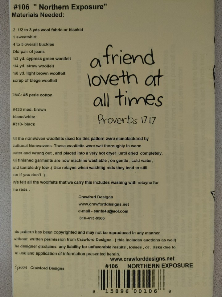 Crawford Designs Pattern 106 Northern Exposure Applique Sweatshirt ...